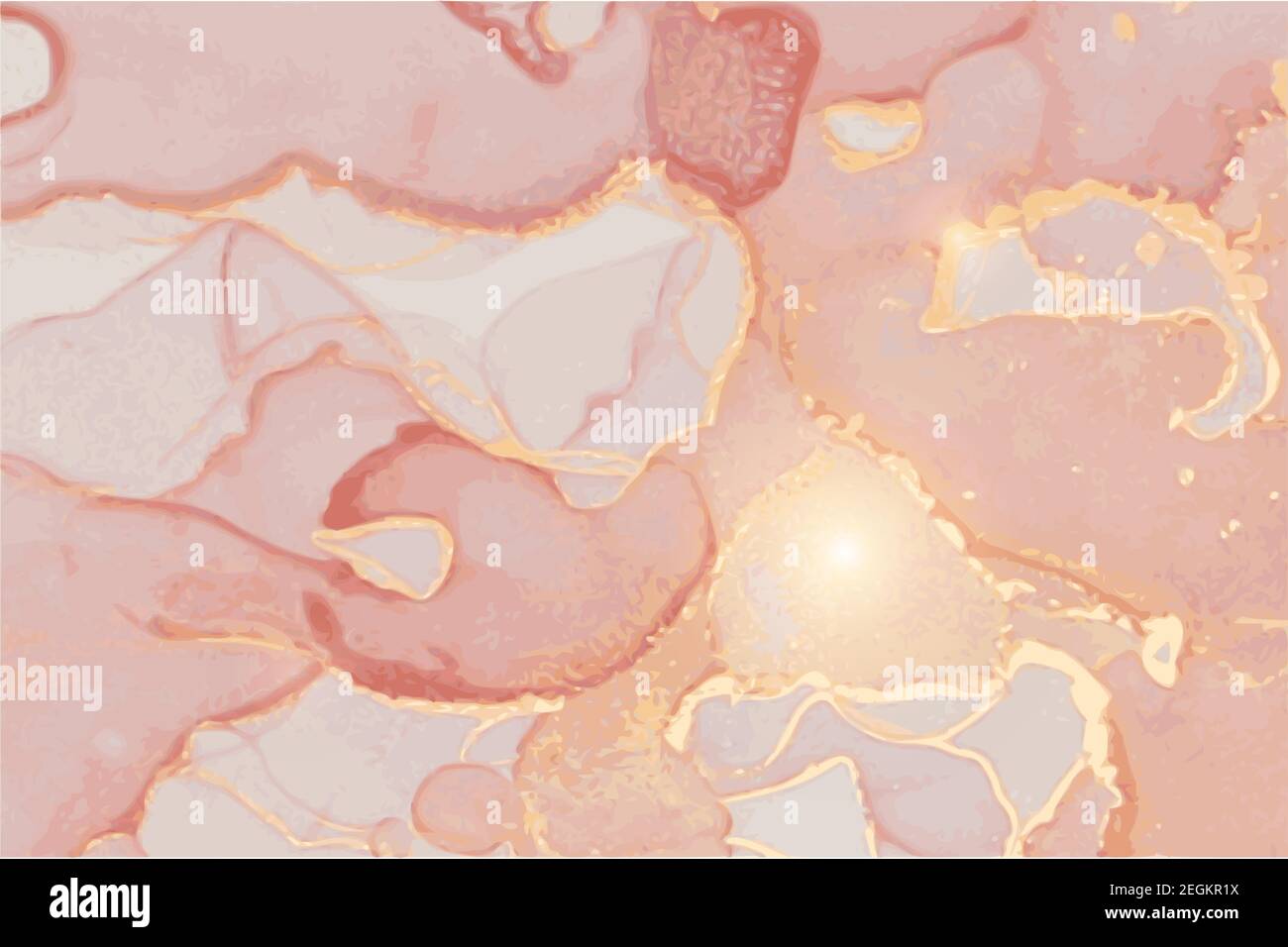 Dusty rose and gold stone marble quartz texture. Alcohol ink technique ...