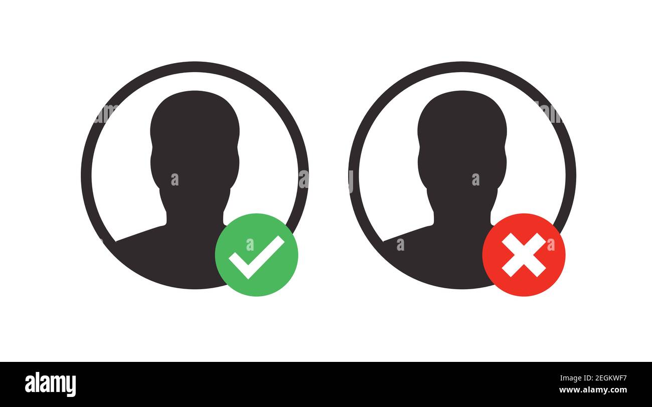 User Check Flat Icon Set. Vector Isolated Illustration of User Icons ...