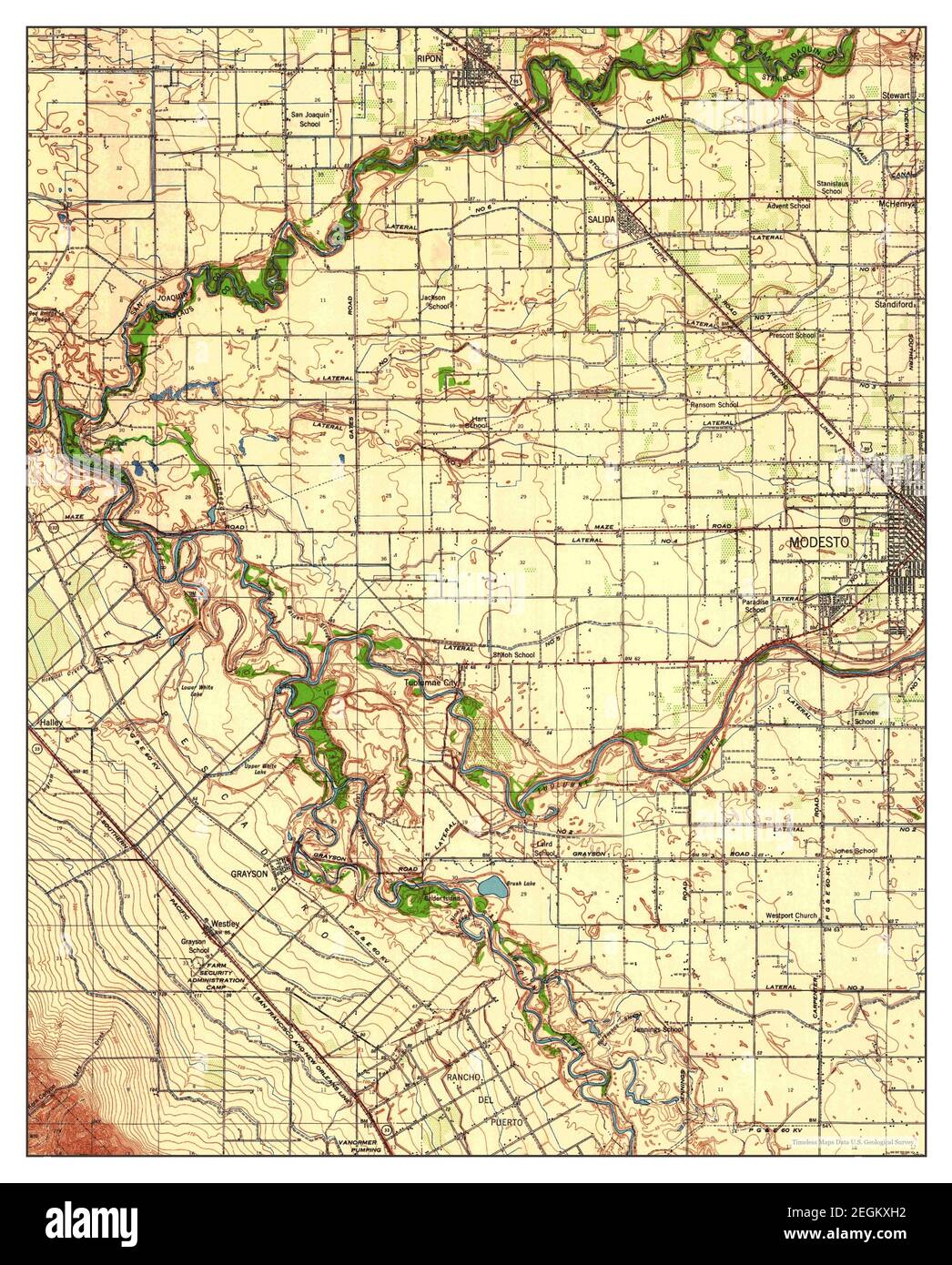 Modesto california map hi-res stock photography and images - Alamy