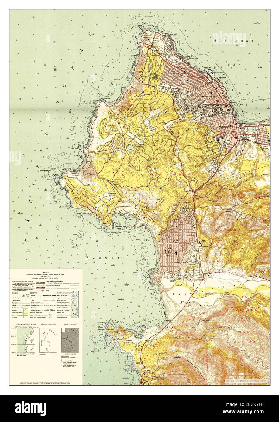 Monterey, California, map 1948, 1:24000, United States of America by ...