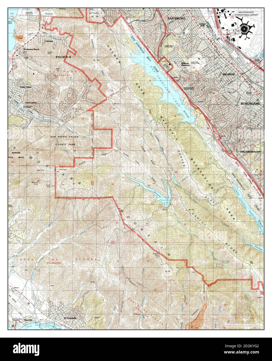 Montara Mountain, California, map 1993, 1:24000, United States of ...