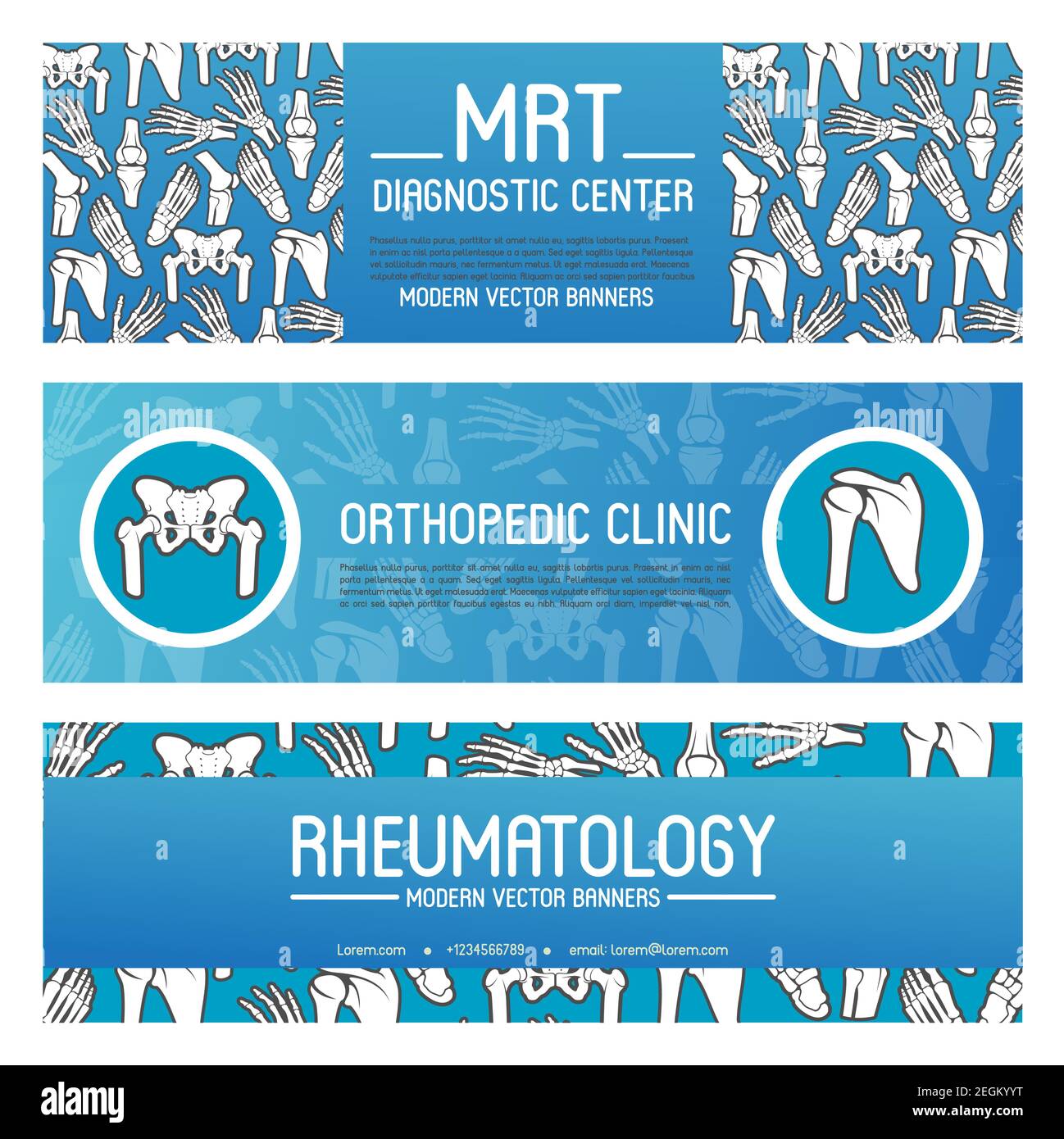Medicine banner set of rheumatology and orthopedic clinic template ...