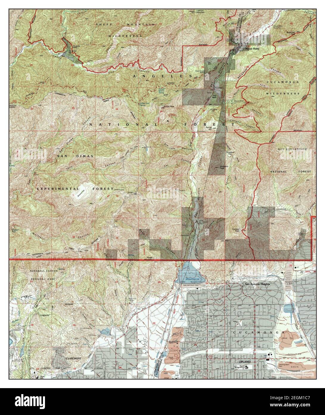 Mount Baldy, California, map 1995, 1:24000, United States of America by ...