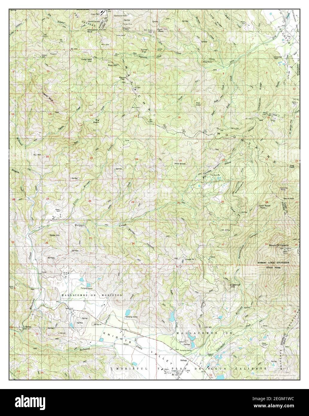 Mount Saint Helena, California, map 1997, 1:24000, United States of ...