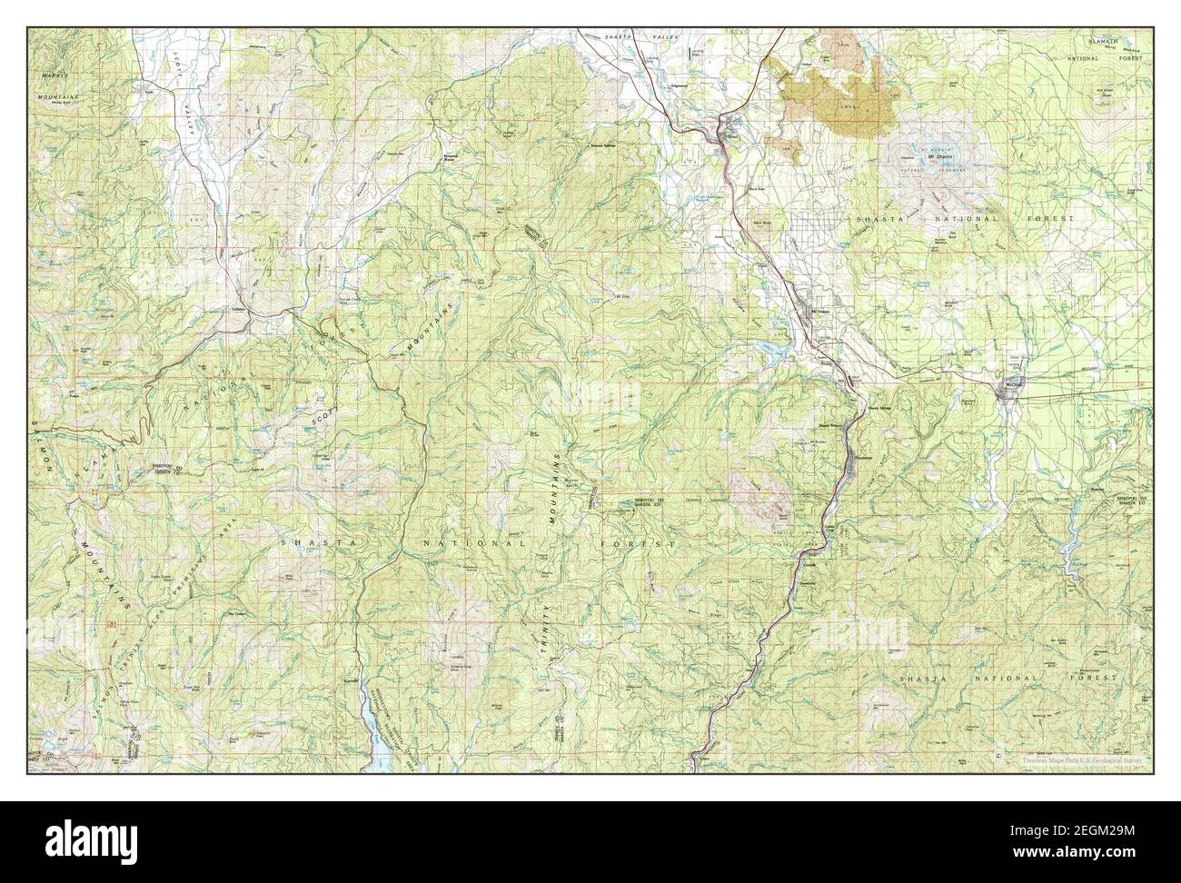 Map of mount shasta Cut Out Stock Images & Pictures - Alamy