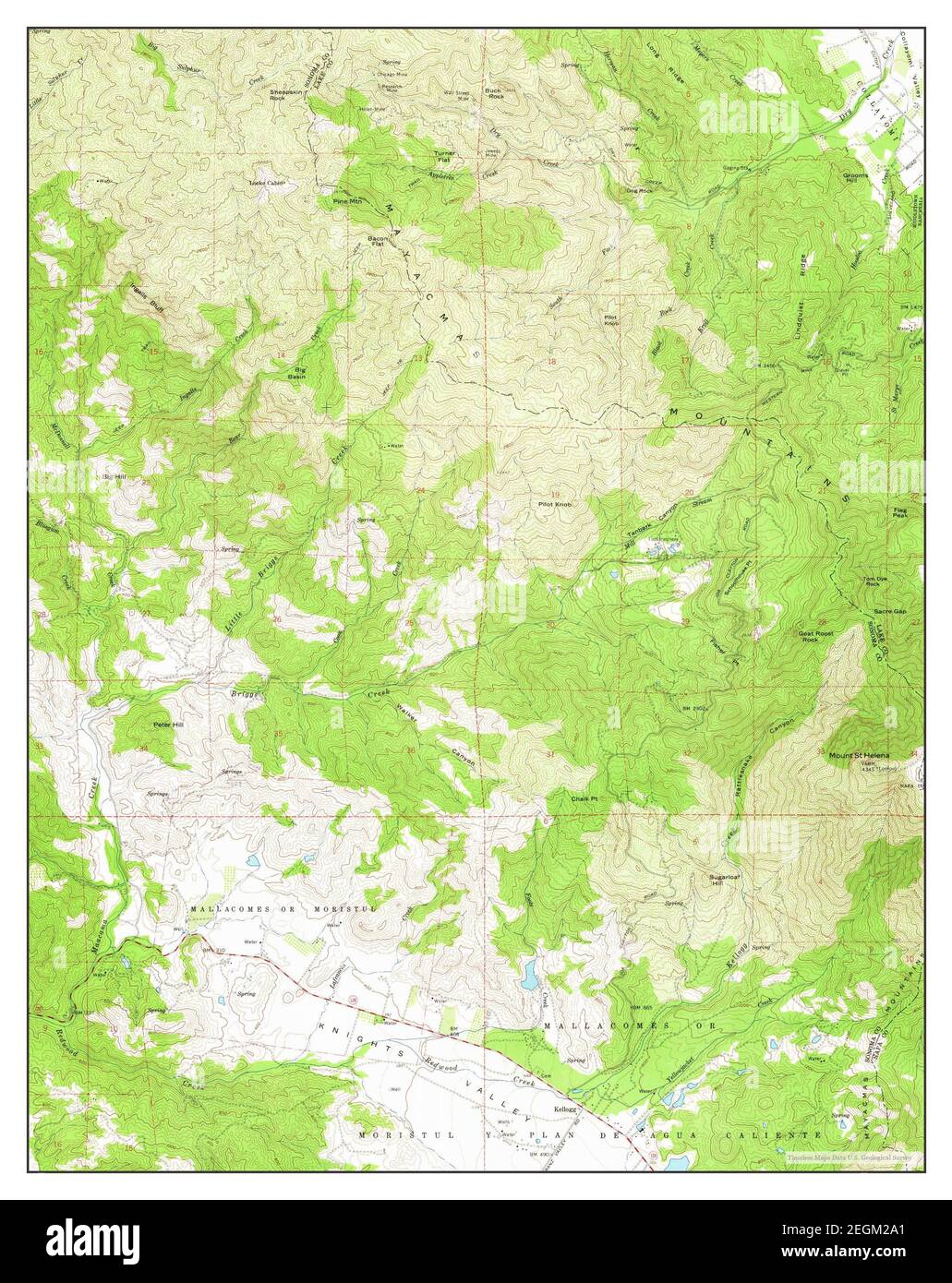 Mount St Helena, California, map 1959, 1:24000, United States of ...