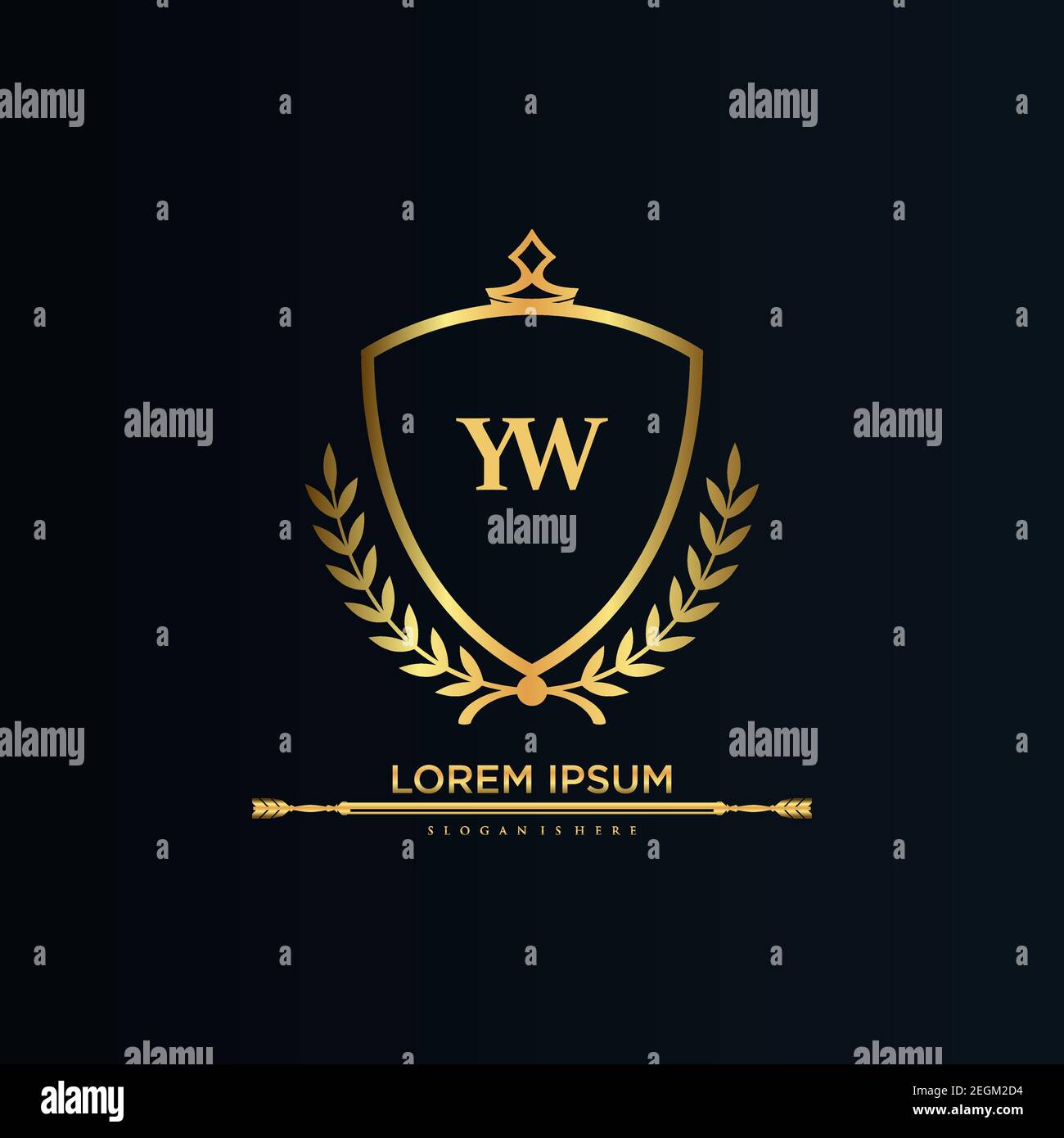 YW Letter Initial with Royal Template.elegant with crown logo vector ...