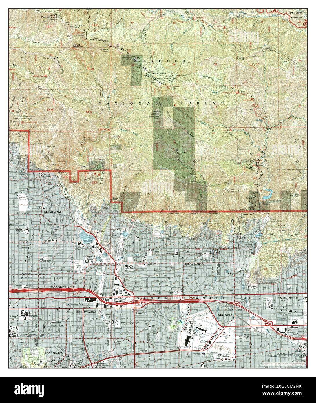 Mount Wilson, California, map 1995, 1:24000, United States of America ...