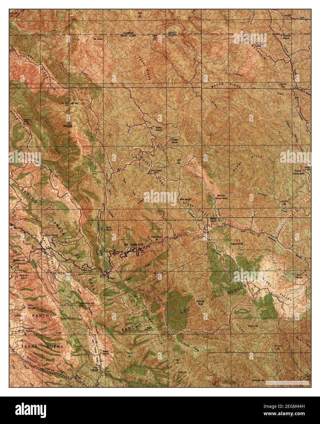 Mt Hamilton, California, map 1942, 1:62500, United States of America by ...