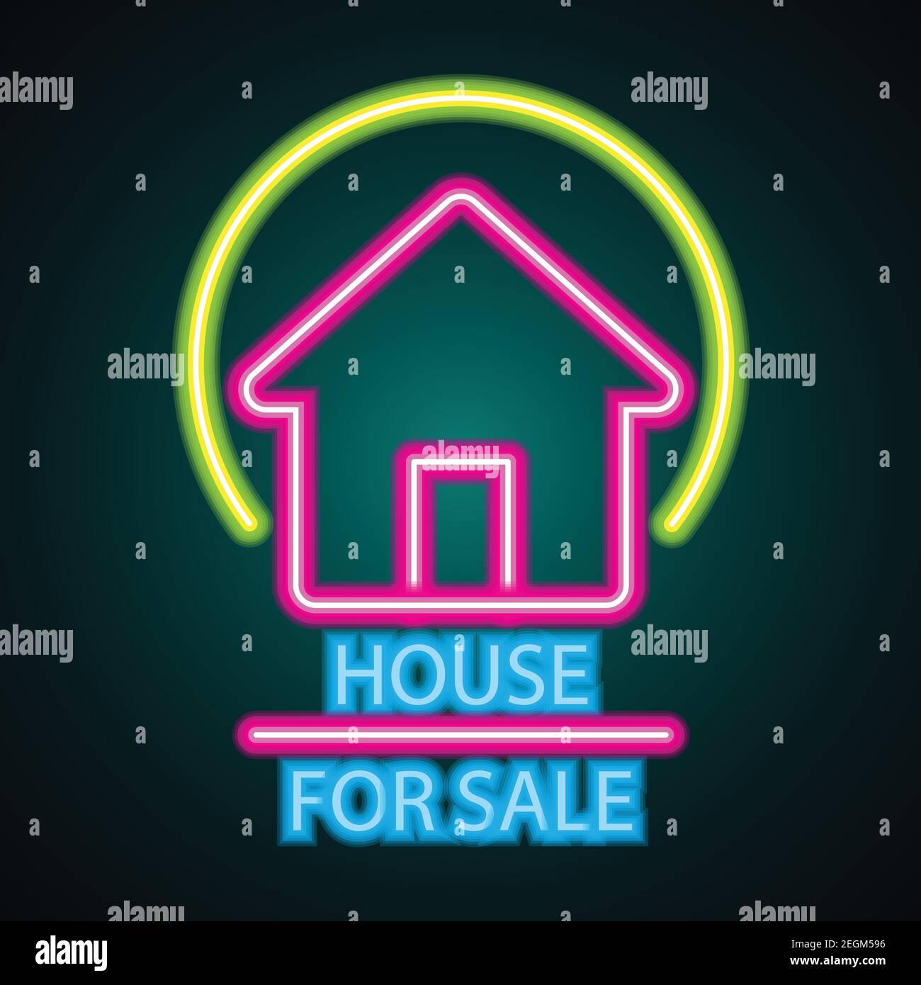 house home for sale neon sign for house for sale plank Stock Vector ...