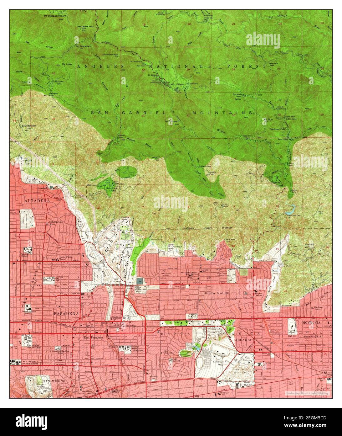 Mt Wilson, California, map 1953, 1:24000, United States of America by ...