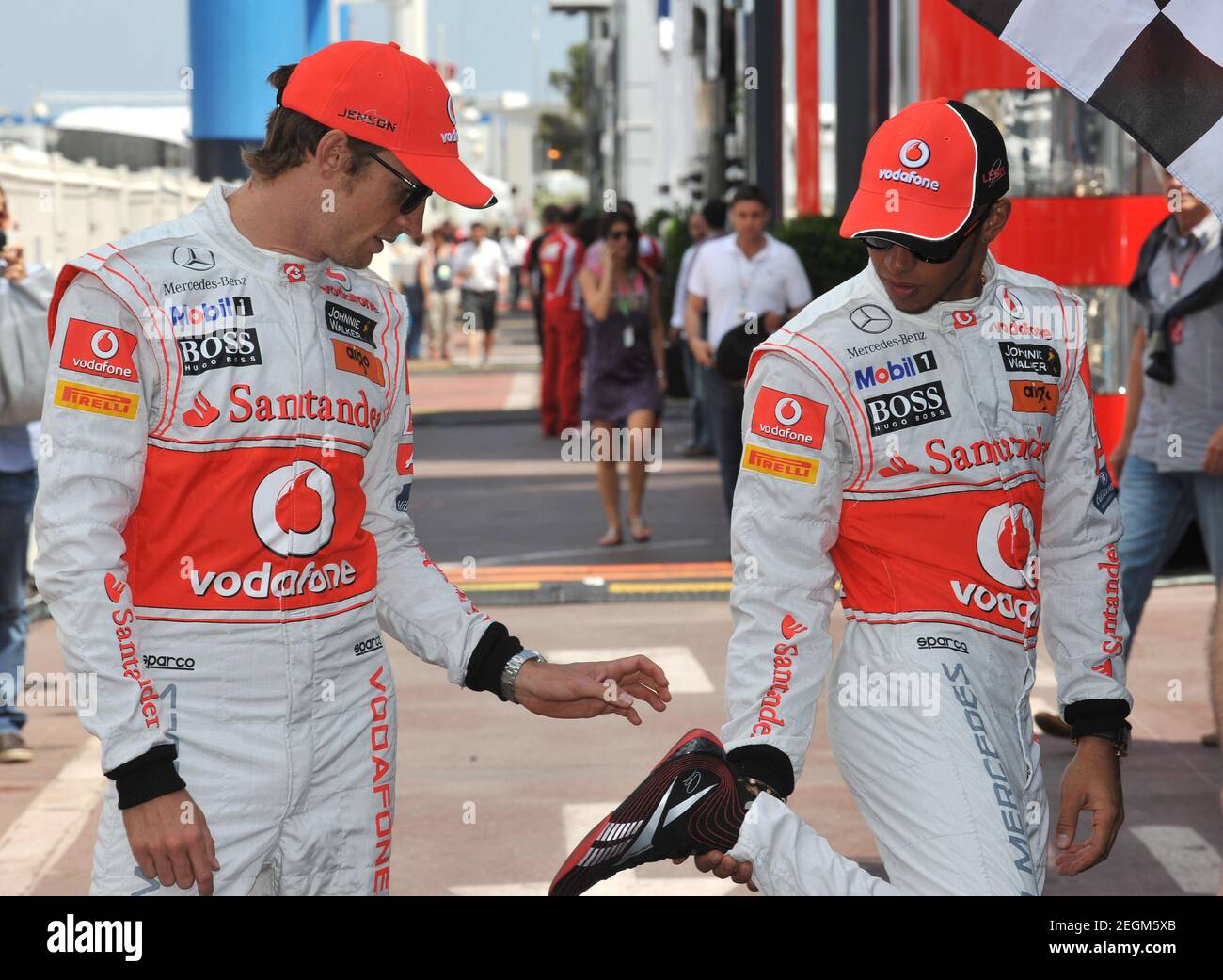 Mclarens jenson button at the circuit de monaco hi-res stock ...