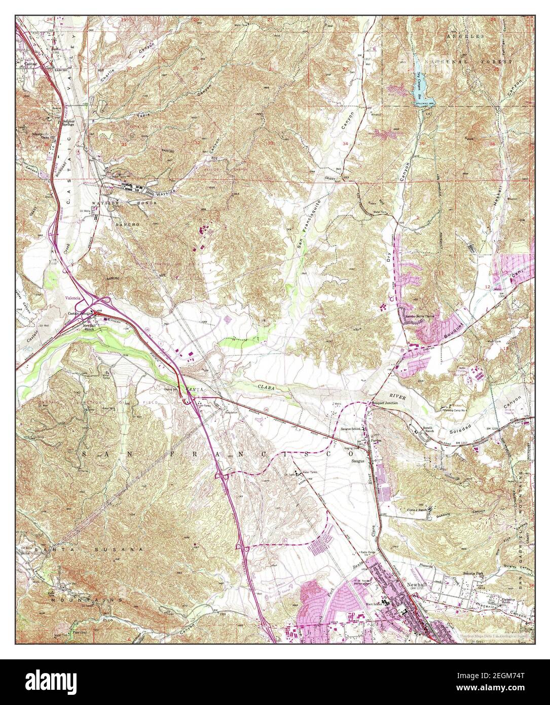 Newhall, California, map 1952, 1:24000, United States of America by ...
