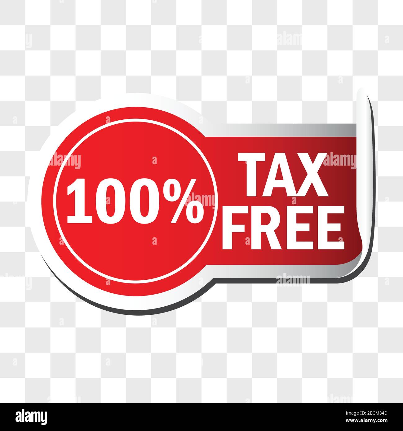 100 percentage tax free sticker isolated on white background. vector ...