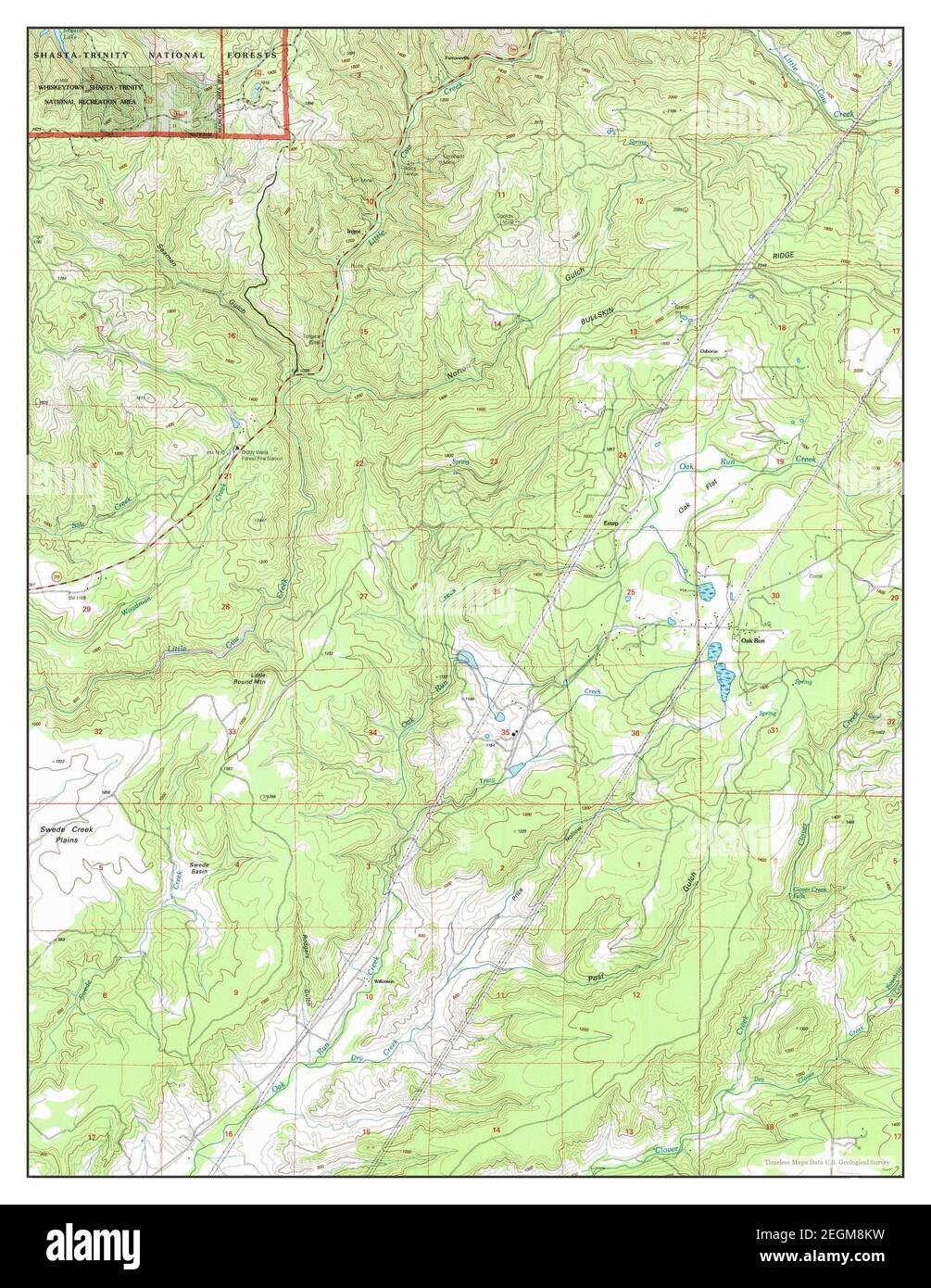 Oak Run, California, map 1998, 1:24000, United States of America by ...