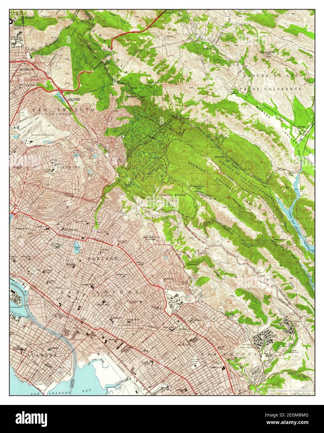 Oakland East, California, map 1947, 1:24000, United States of America ...