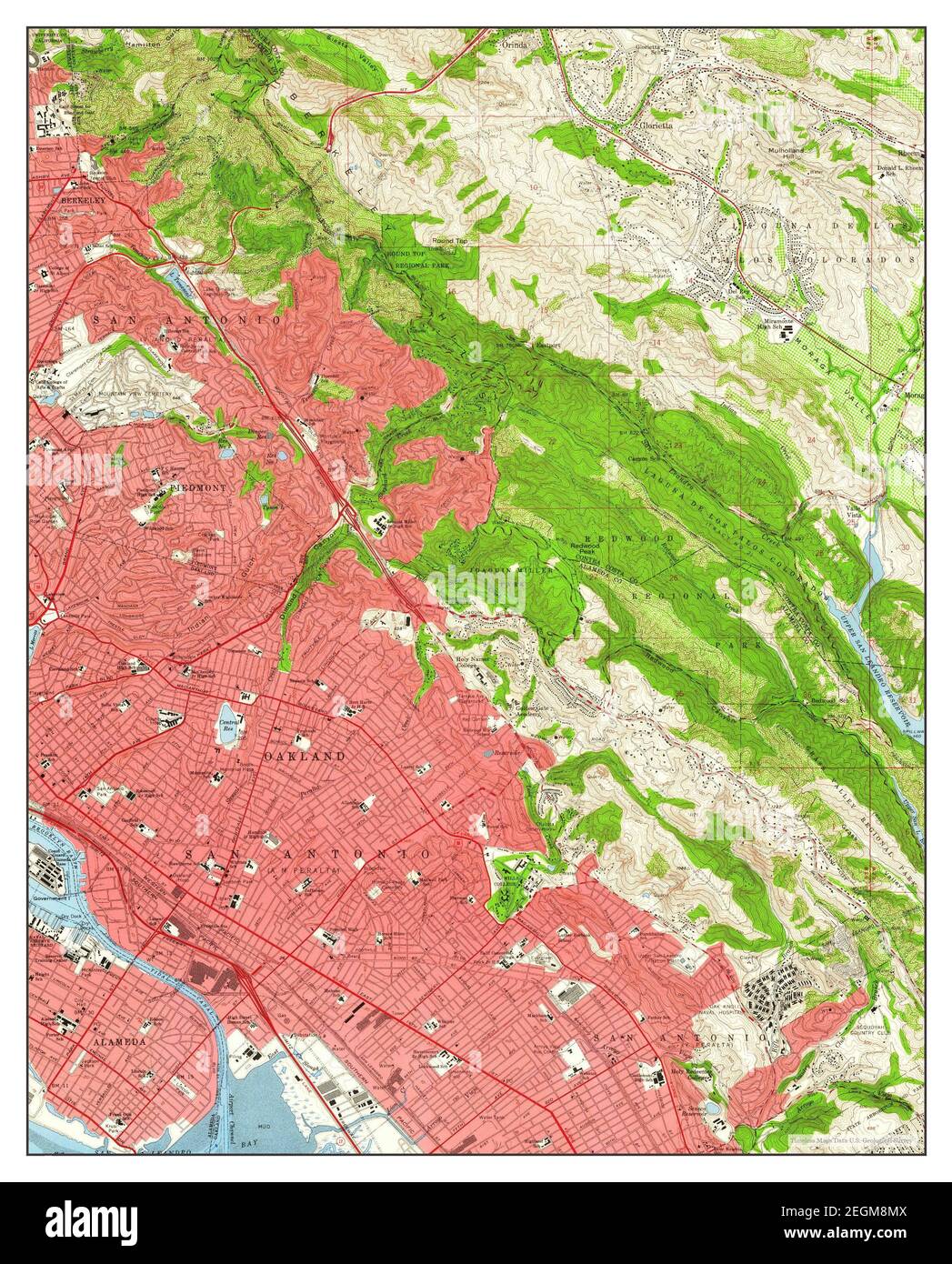 Oakland East, California, map 1959, 1:24000, United States of America ...