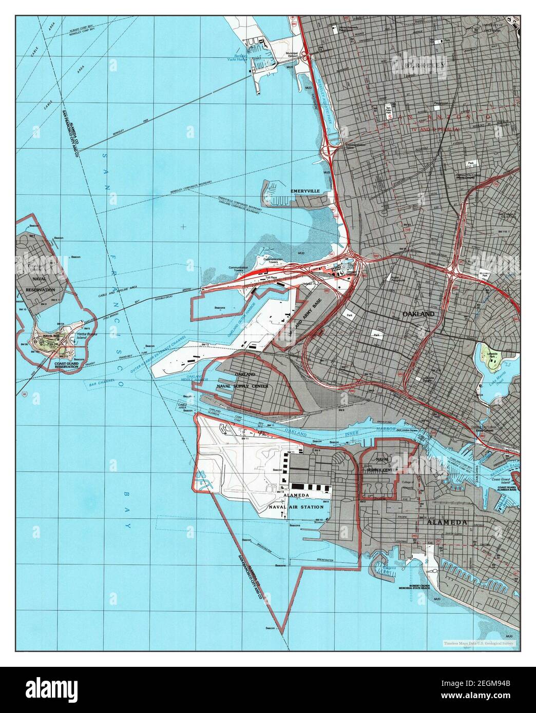 Oakland West, California, map 1993, 1:24000, United States of America ...