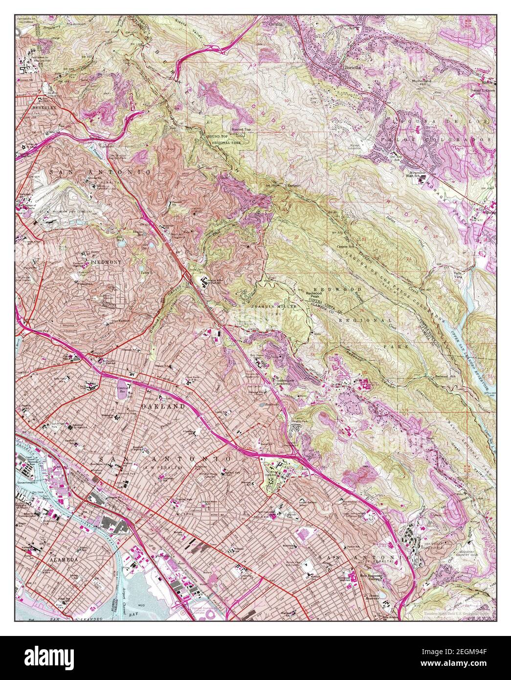 Oakland East, California, map 1959, 1:24000, United States of America ...
