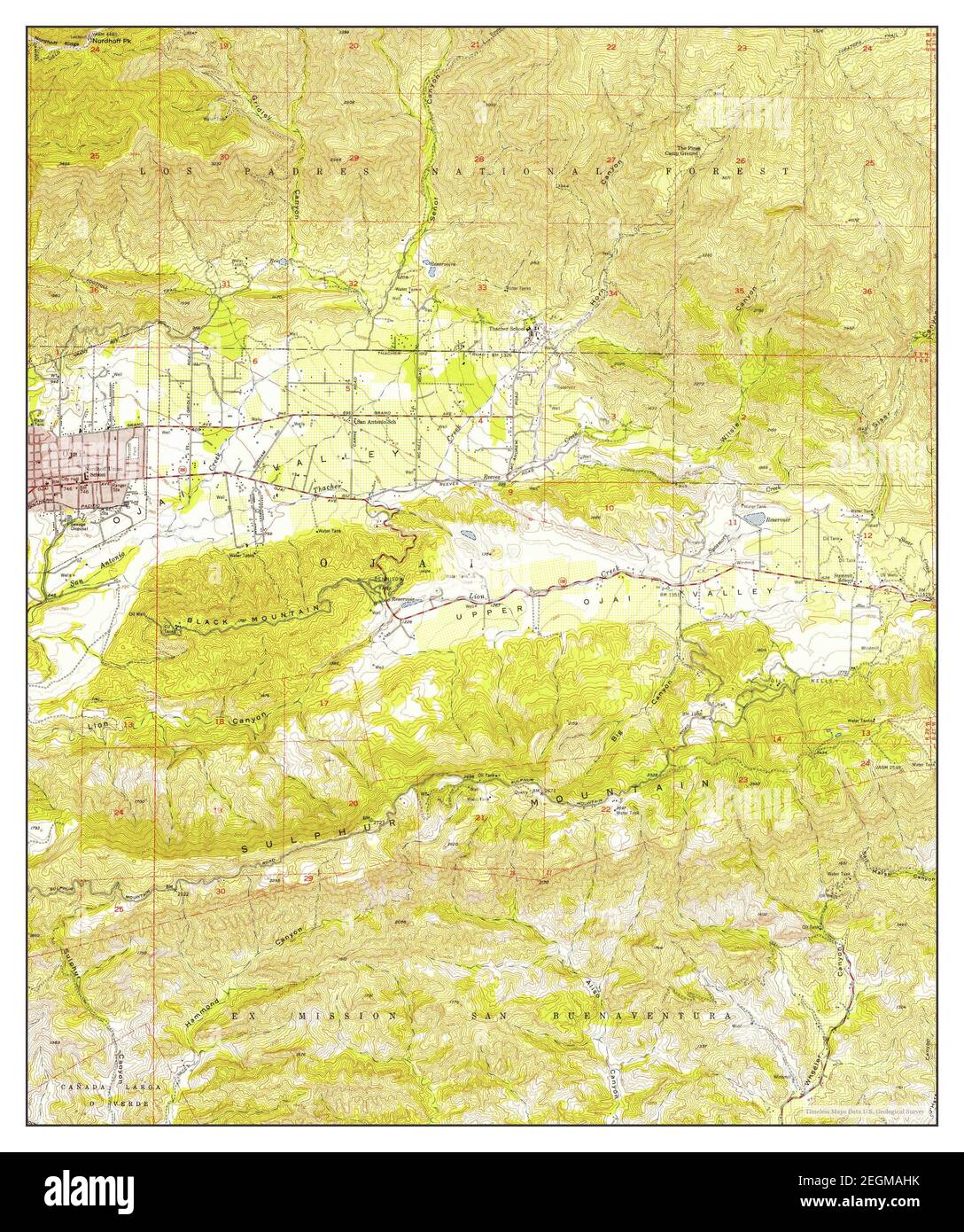 Ojai, California, map 1952, 1:24000, United States of America by ...