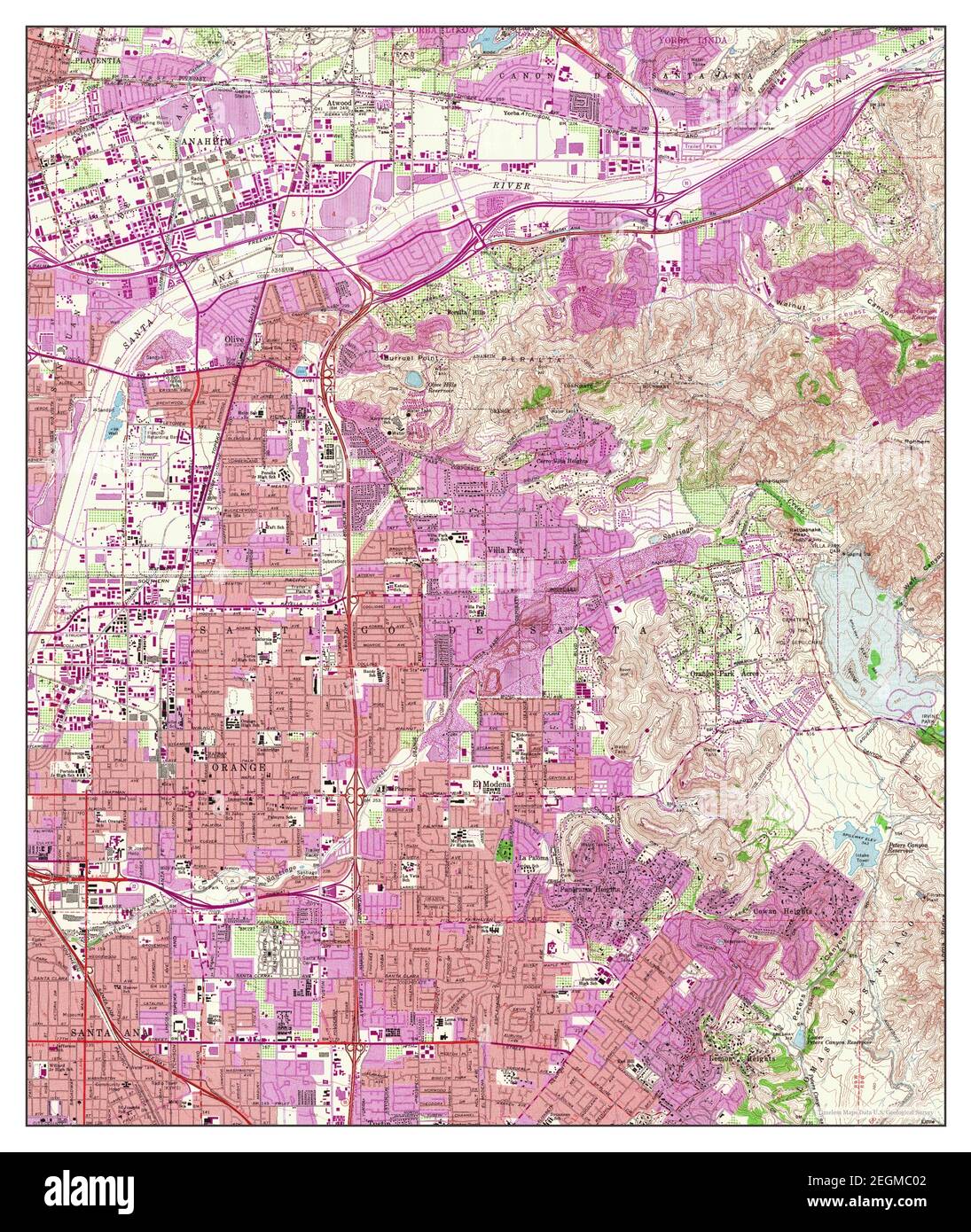 Orange, California, map 1964, 1:24000, United States of America by ...