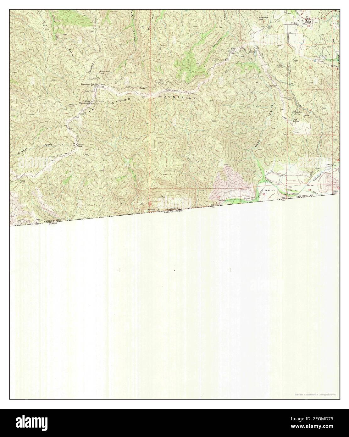Otay Mountain, California, map 1972, 1:24000, United States of America ...