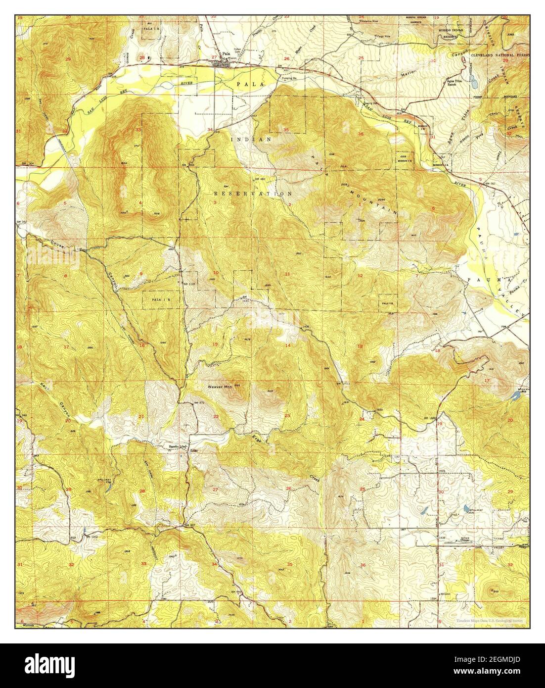 Pala, California, map 1950, 1:24000, United States of America by ...