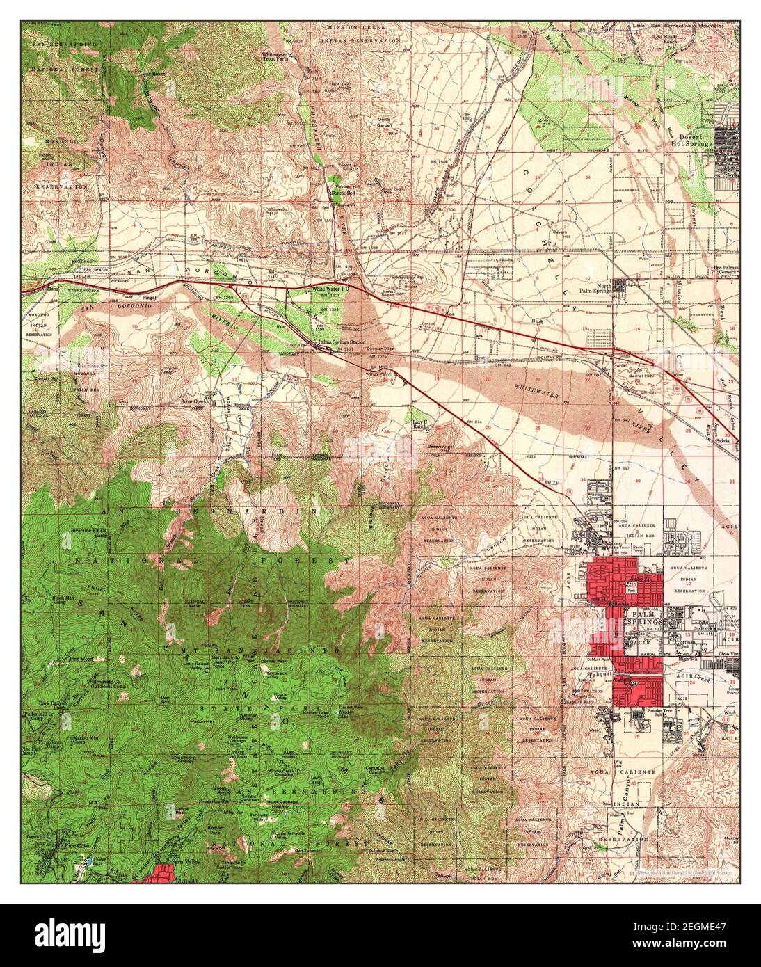Palm Springs, California, map 1957, 1:62500, United States of America ...