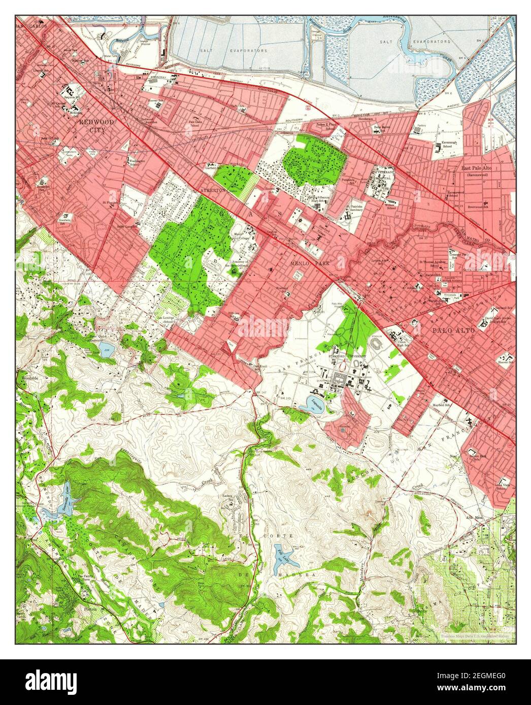 Palo Alto, California, map 1953, 1:24000, United States of America by ...