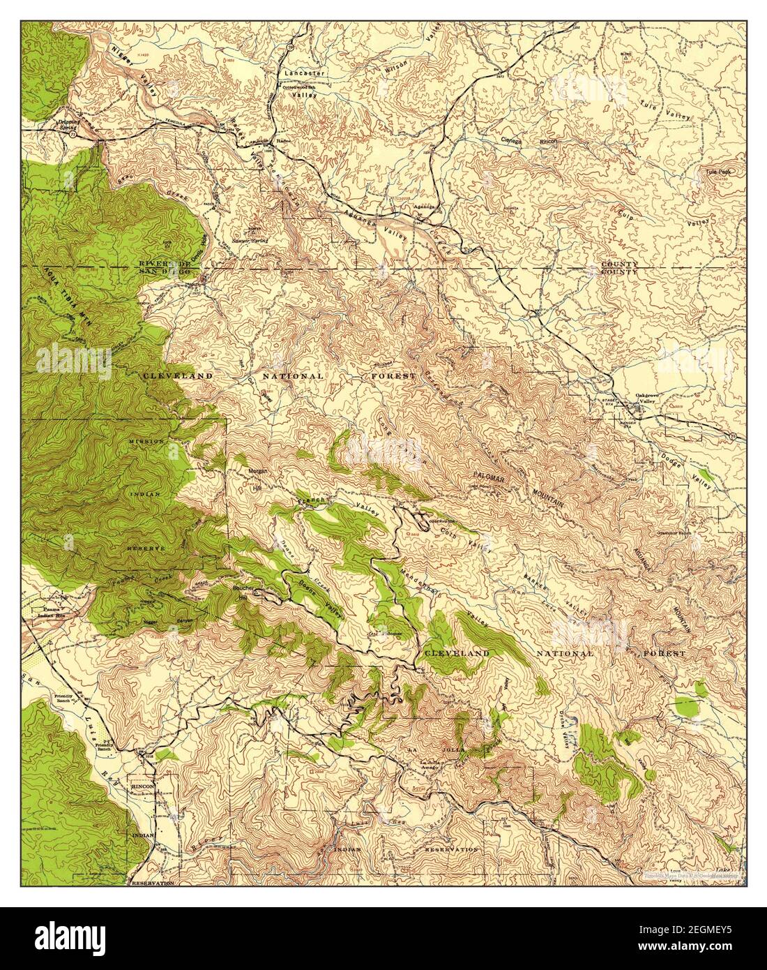 Palomar Mountain, California, map 1939, 1:62500, United States of ...