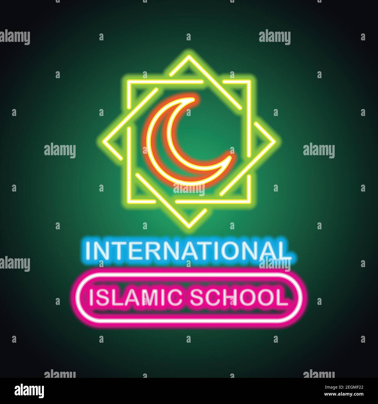 islamic school neon sign plank for islamic international school ...