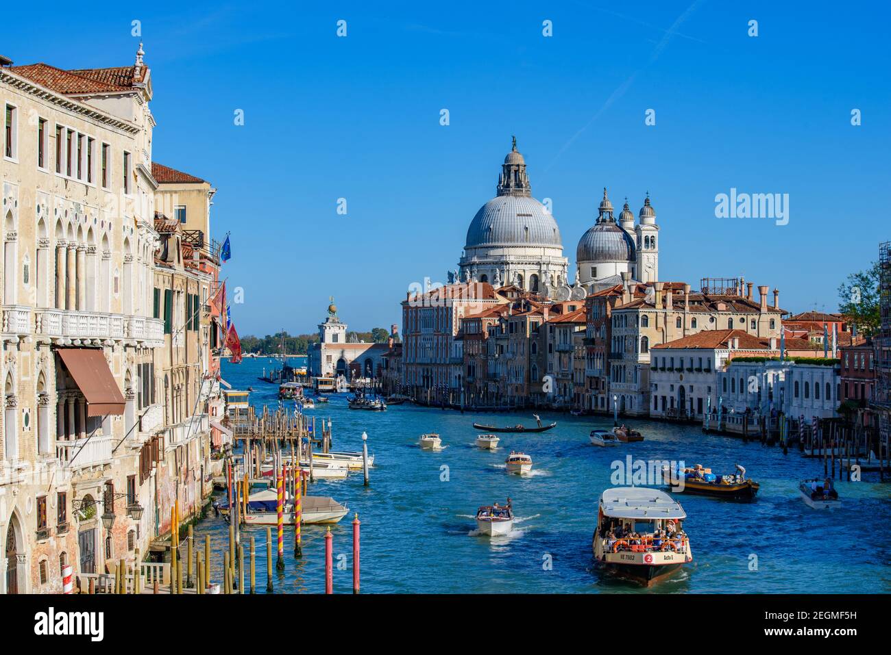 Grand Canal with Basilica di Santa Maria della Salute at background ...