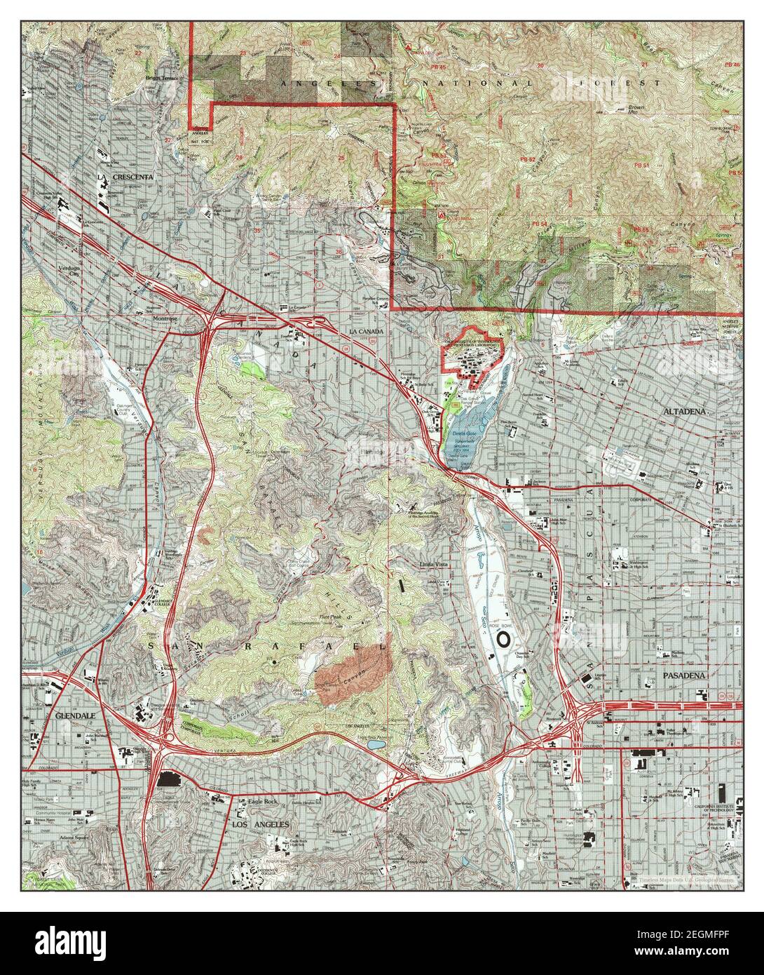 Map of pasadena california hi-res stock photography and images - Alamy