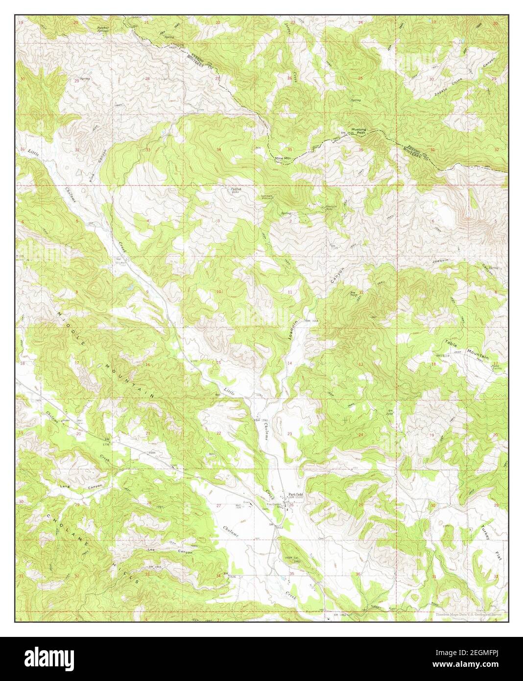Parkfield, California, map 1961, 1:24000, United States of America by ...