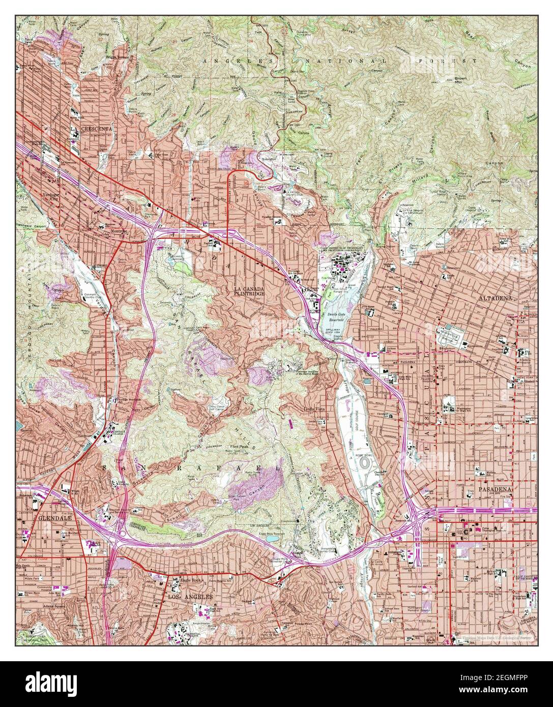 Pasadena, California, map 1966, 1:24000, United States of America by ...