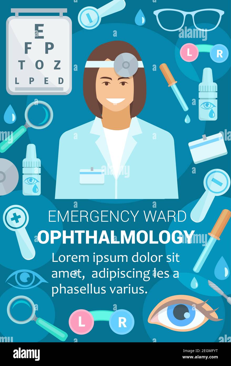 Ophthalmology medicine poster for clinic or vision medical checkup ...