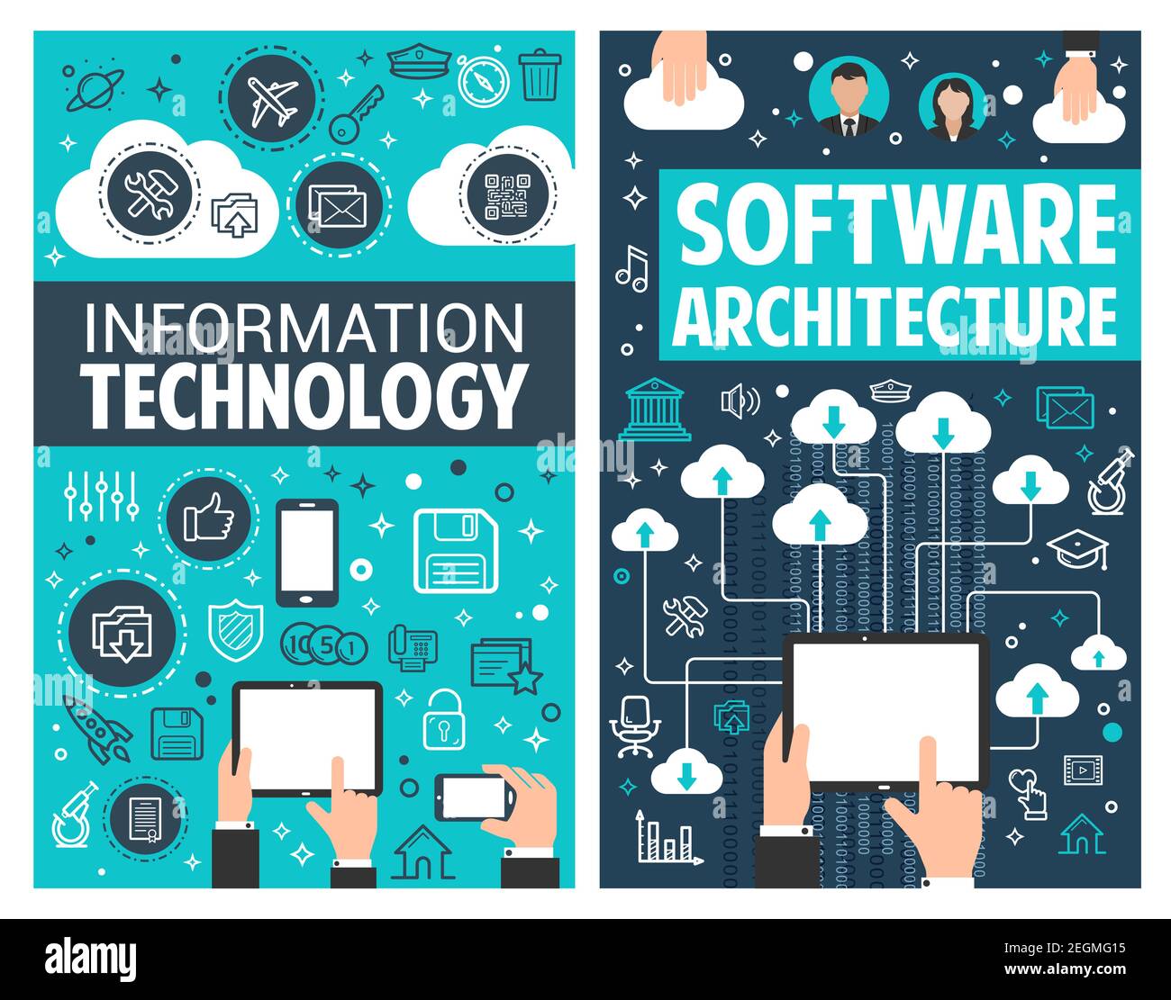 Information technology and software architecture infographic design ...