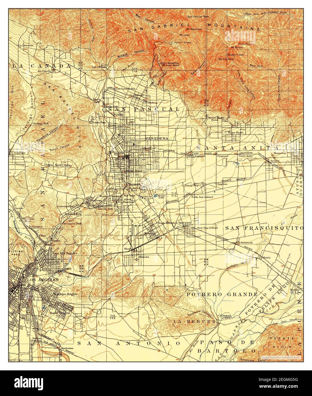 Pasadena california map hi-res stock photography and images - Alamy