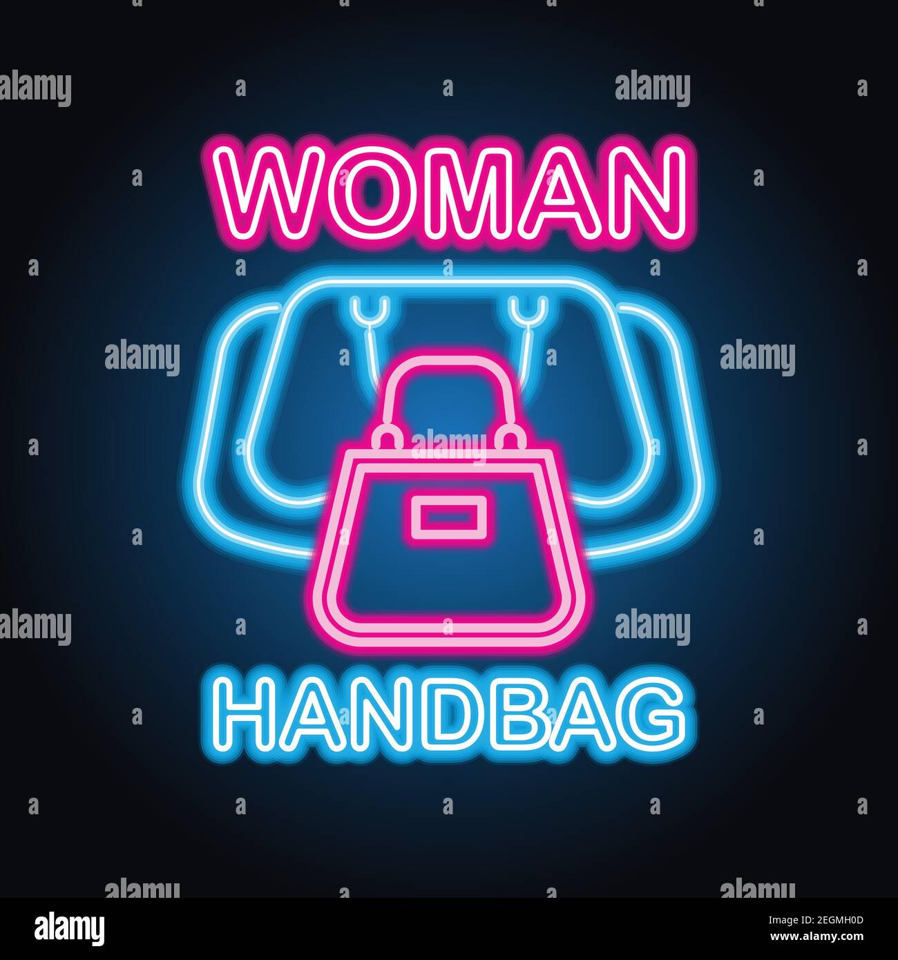 woman hand bag shop neon sign for woman bag shop and store plank banner ...