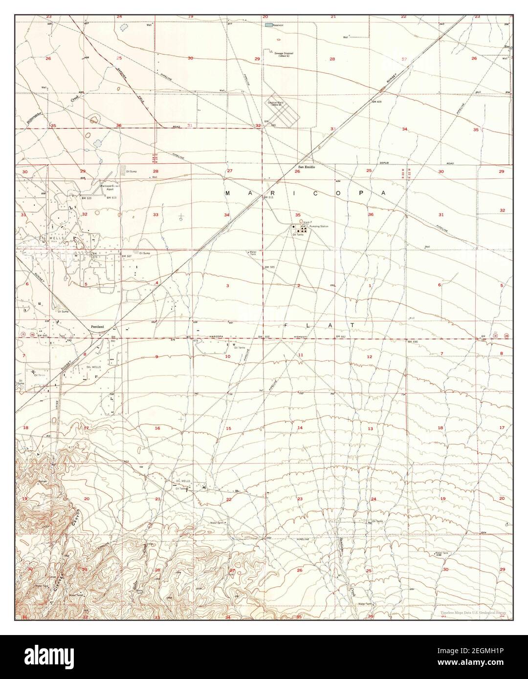 Pentland, California, map 1953, 1:24000, United States of America by ...