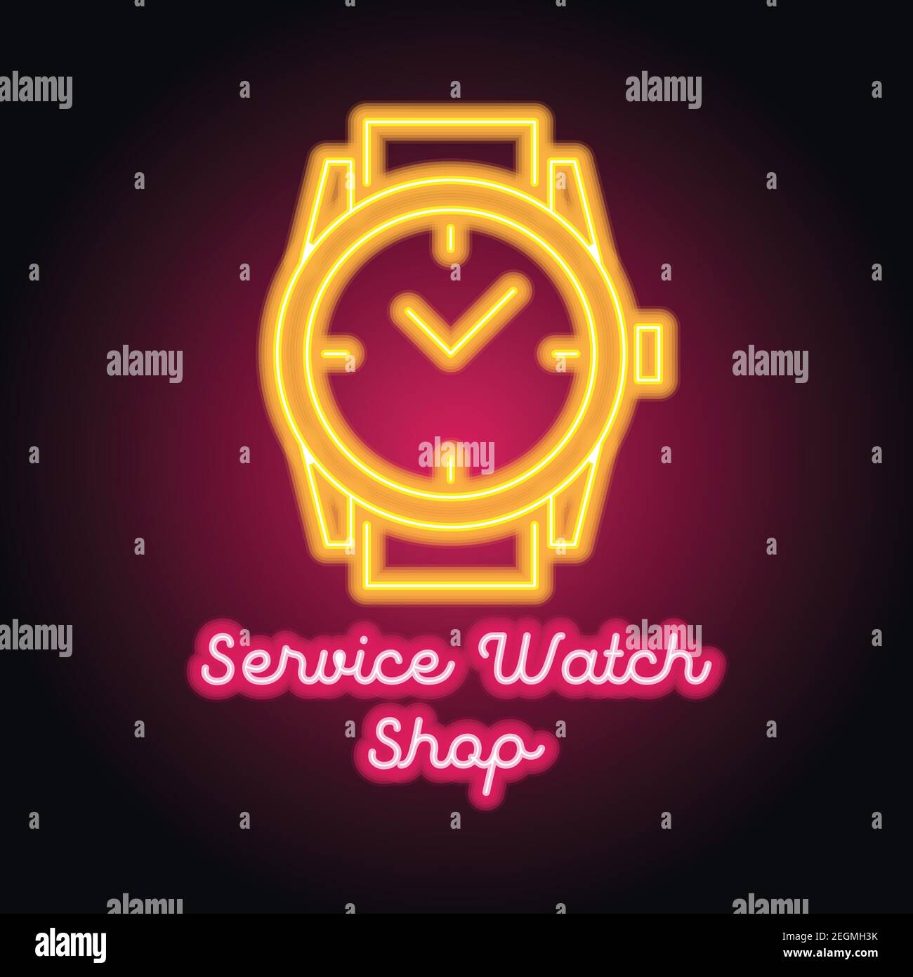 Vector Neon Clock High Resolution Stock Photography and Images - Alamy