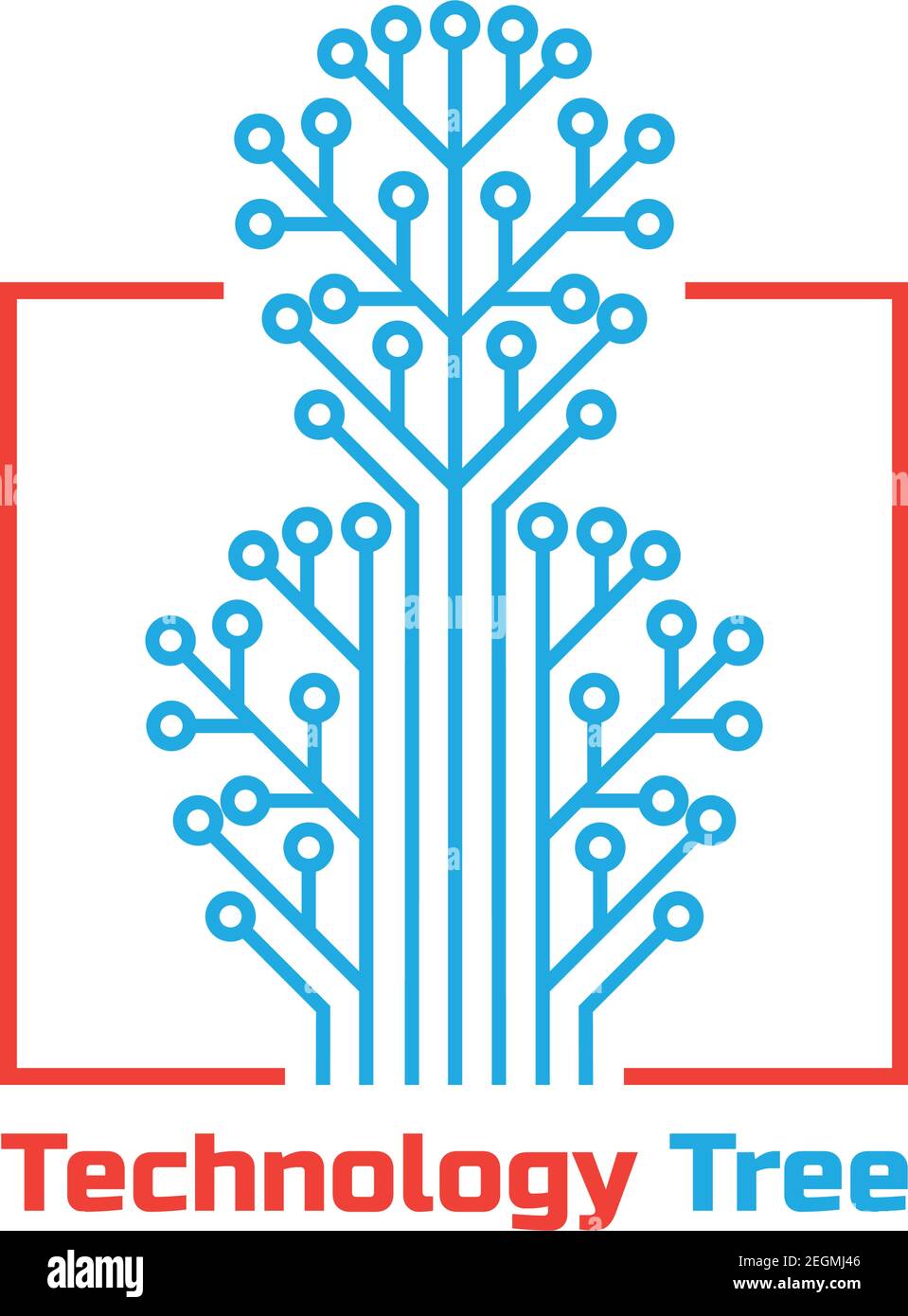 technology tree logo on white background. vector illustration Stock ...