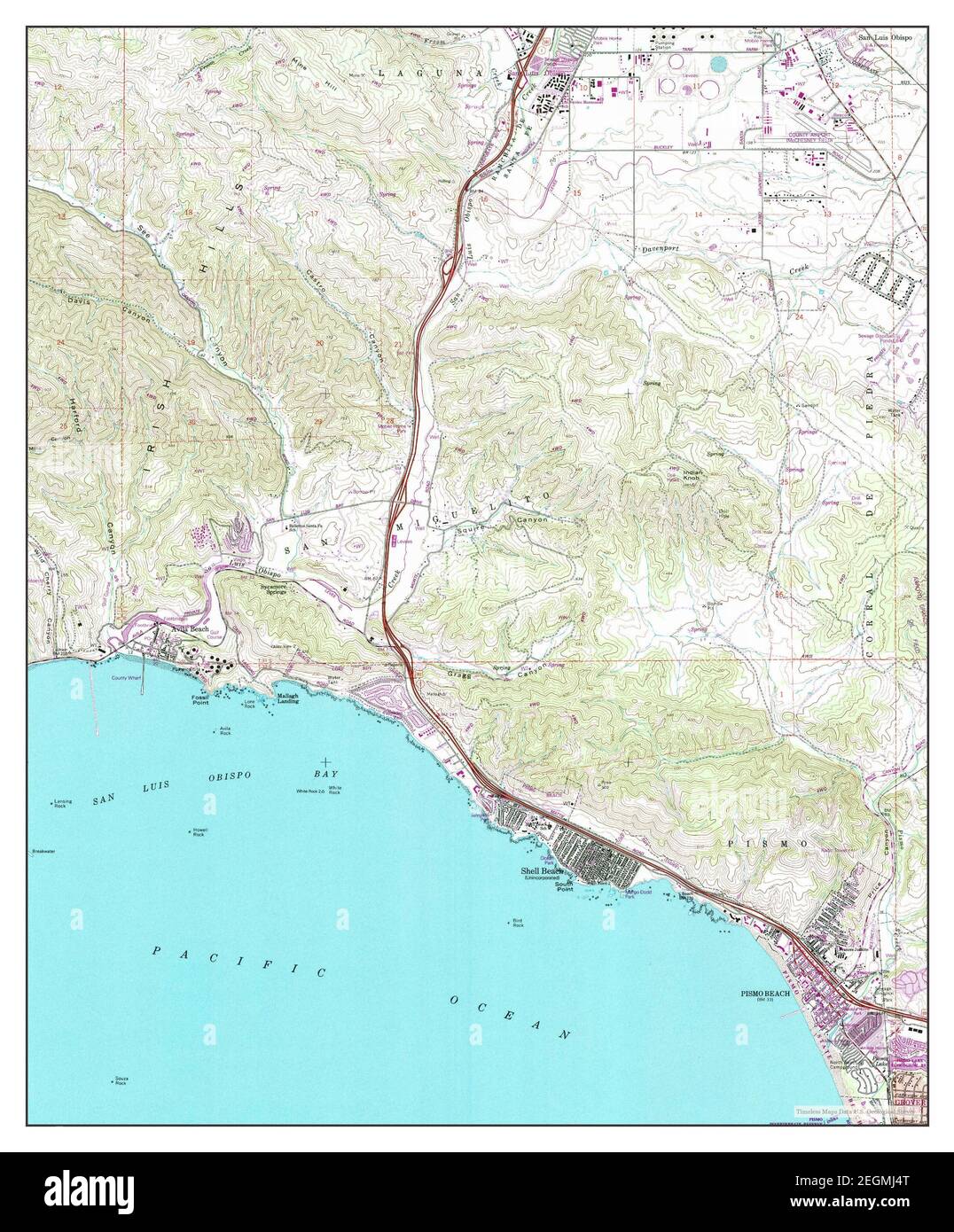Pismo Beach, California, map 1965, 1:24000, United States of America by ...