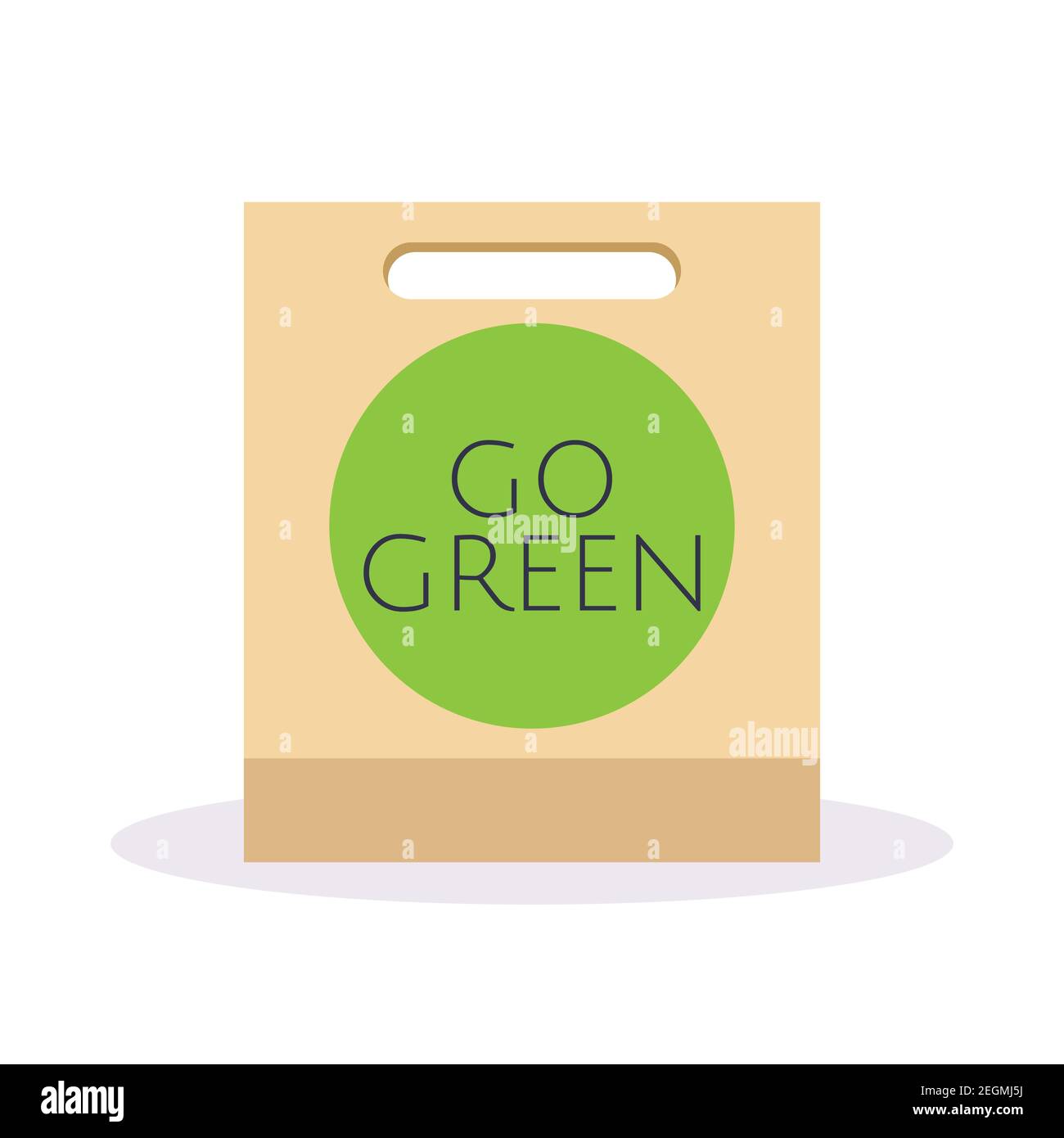 go green shopping bag isolated on white background Stock Vector Image ...