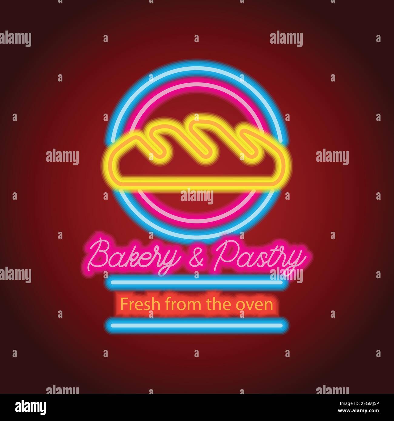 bakery and pastry neon sign for bakery and pastry advertisement. vector ...