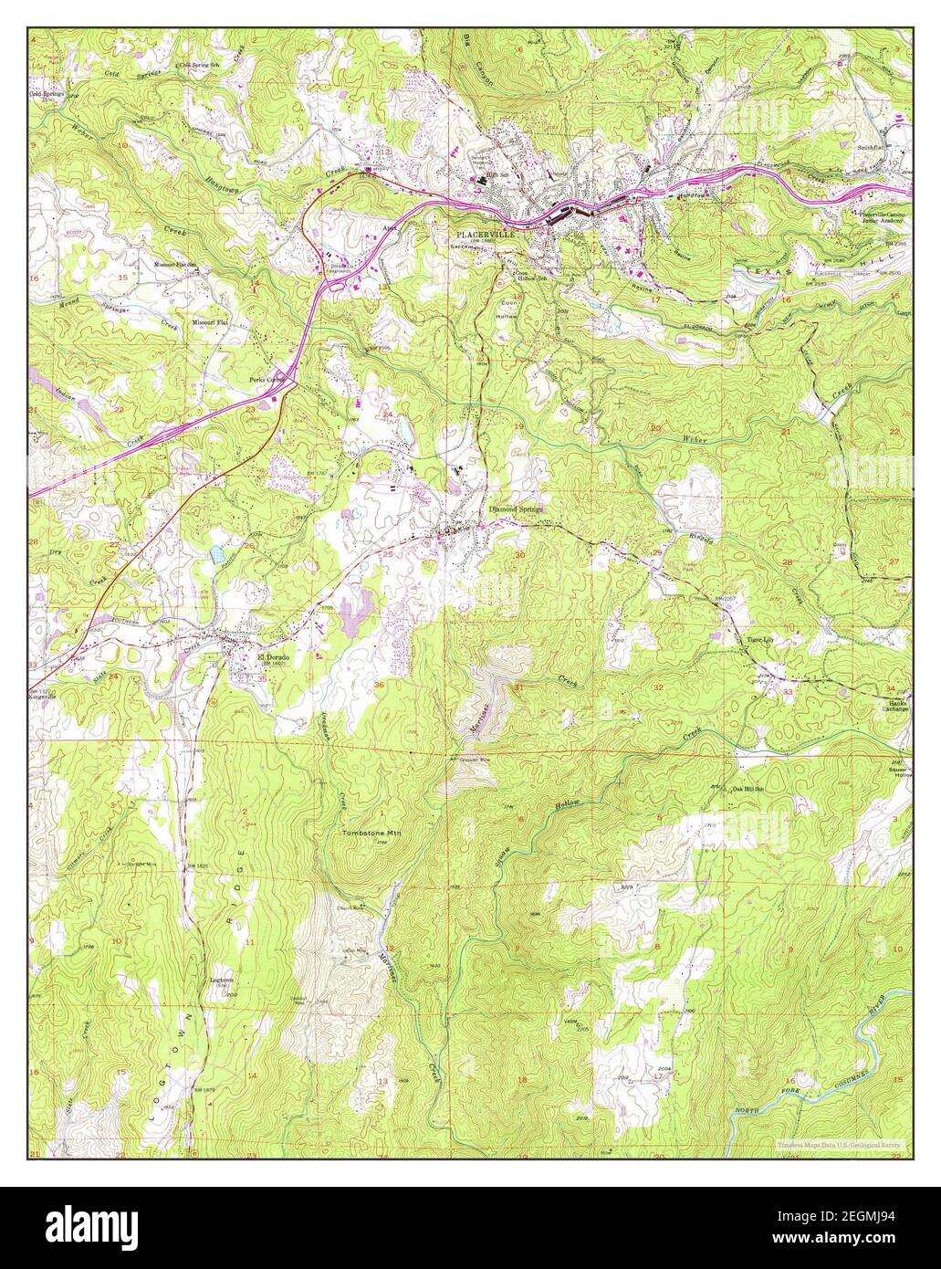 Placerville, California, map 1949, 1:24000, United States of America by ...