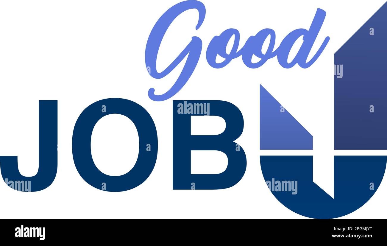 Employment agency sign in blue colors. Vector logo good job. Blue color ...