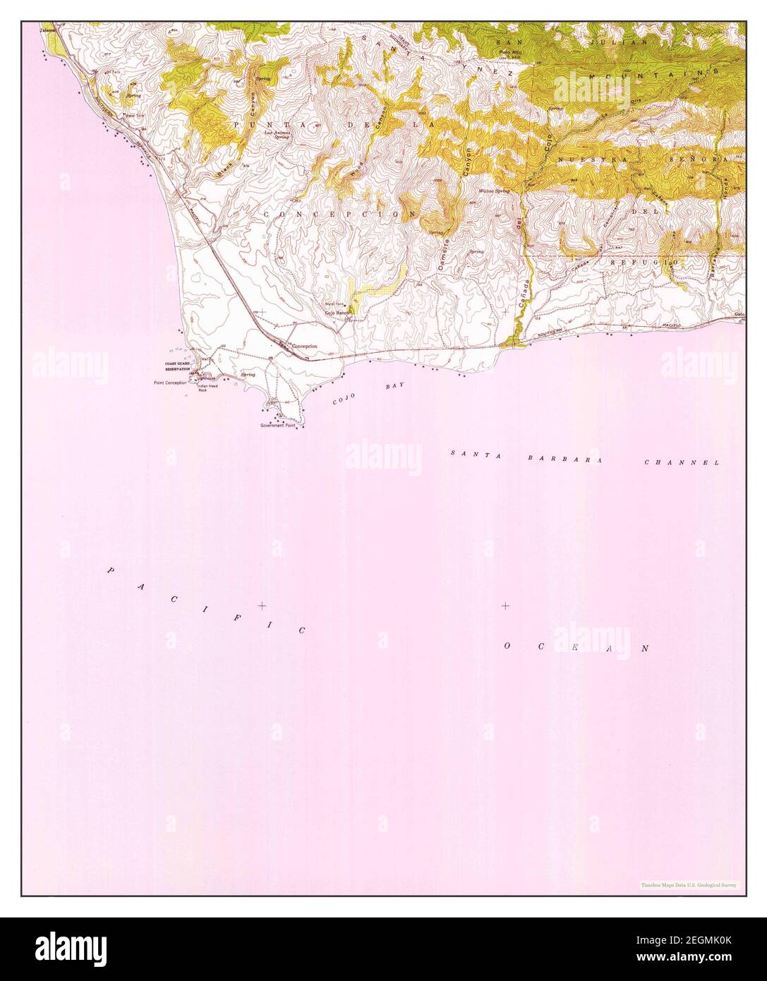 Point Conception, California, map 1953, 1:24000, United States of ...