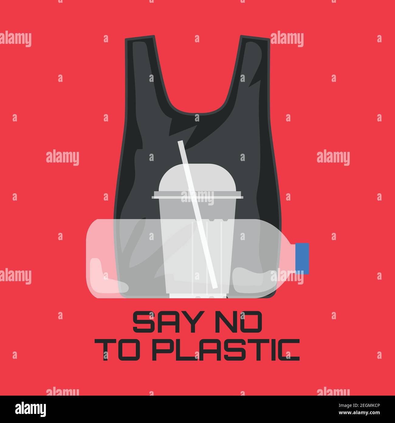 Say no to plastic Stock Vector Images - Alamy