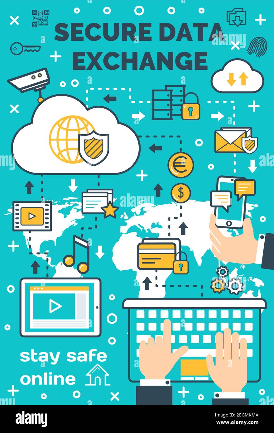 Internet data secure exchange and file transfer in private safety ...